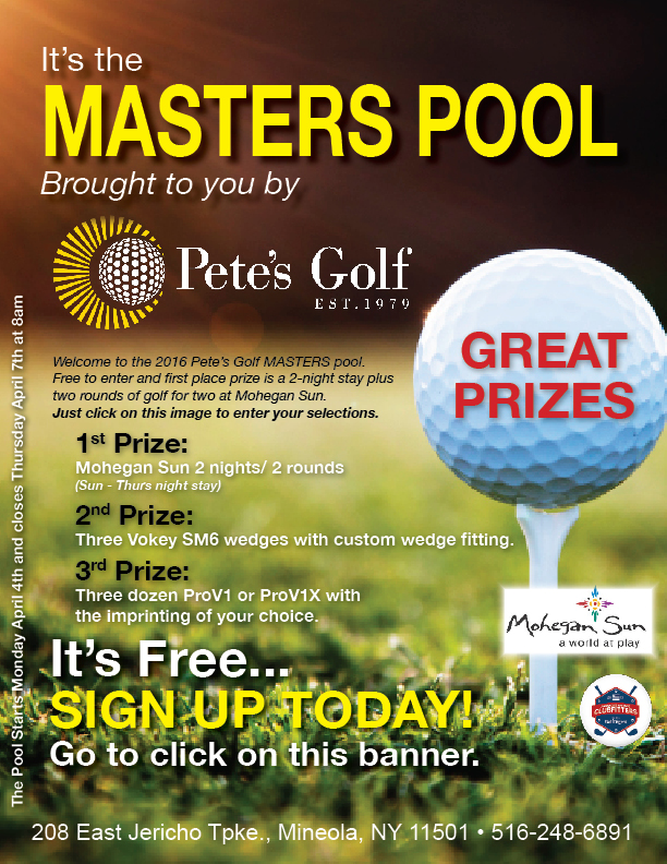 MASTERS POOL 2016 - Final - Pete's Golf